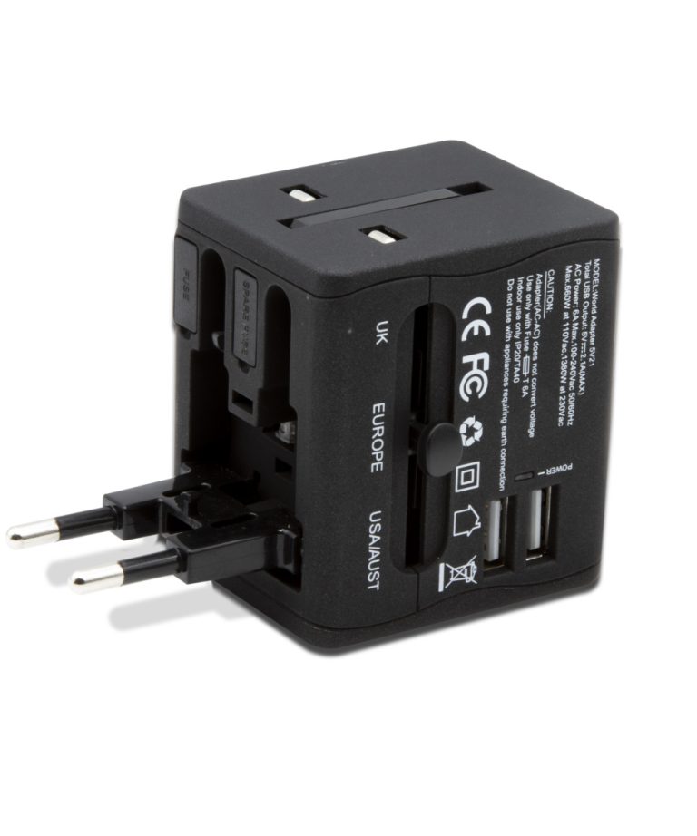 World Travel Adapter with Dual USB – SMET